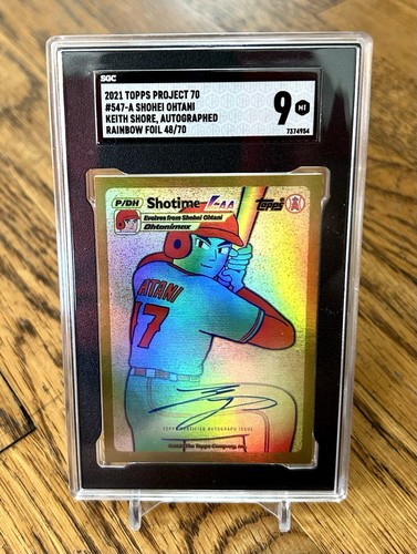 SHOHEI OHTANI AUTO #/70 2021 TOPPS PROJECT 70 x KEITH SHORE 547-A ...