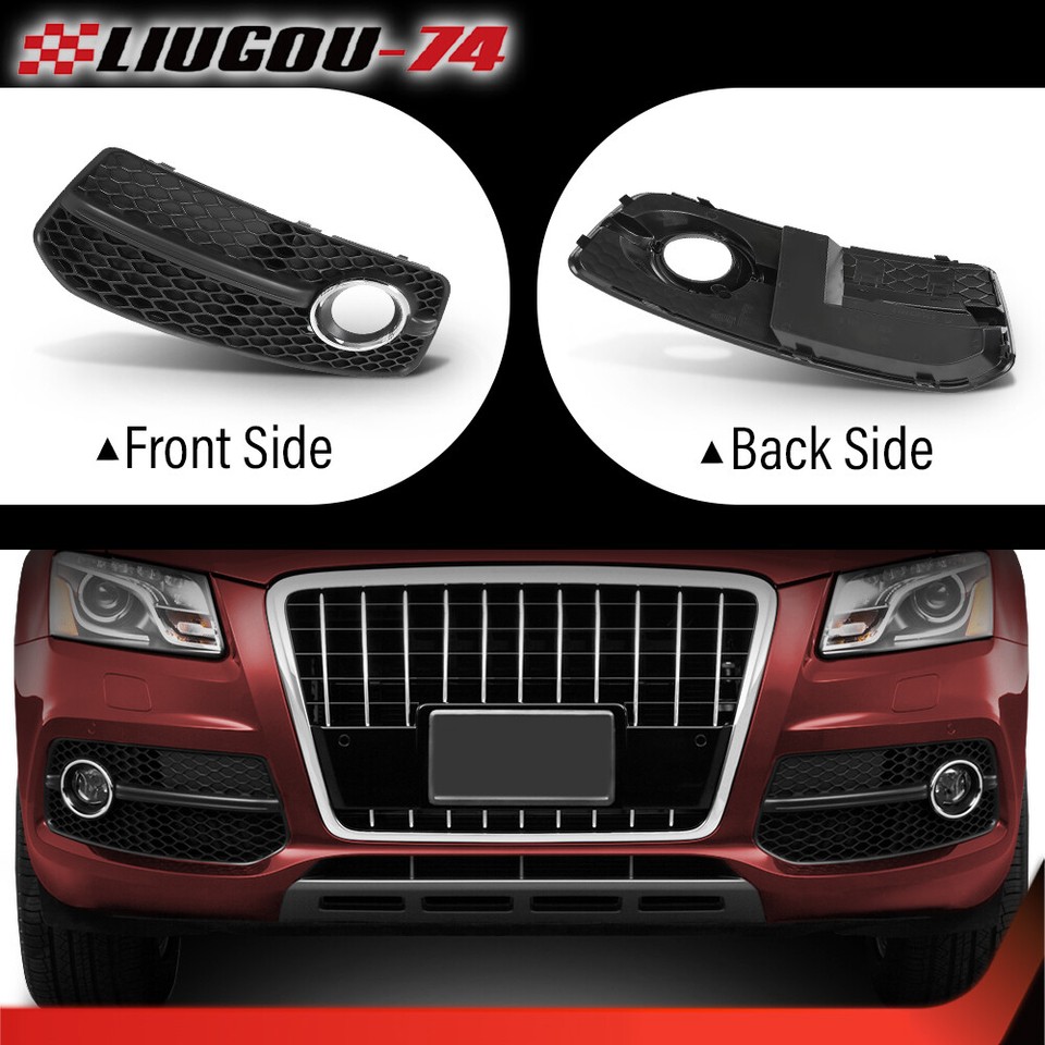 Fit For 2009-2012 Audi Q5 Front Bumper Fog Light Cover Grill W/Chrome ...