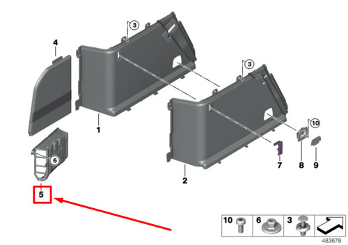 BMW 6 G32 REAR LEFT DASHBOARD VENTILATION 51477446851 7446851 NO DUTY ...