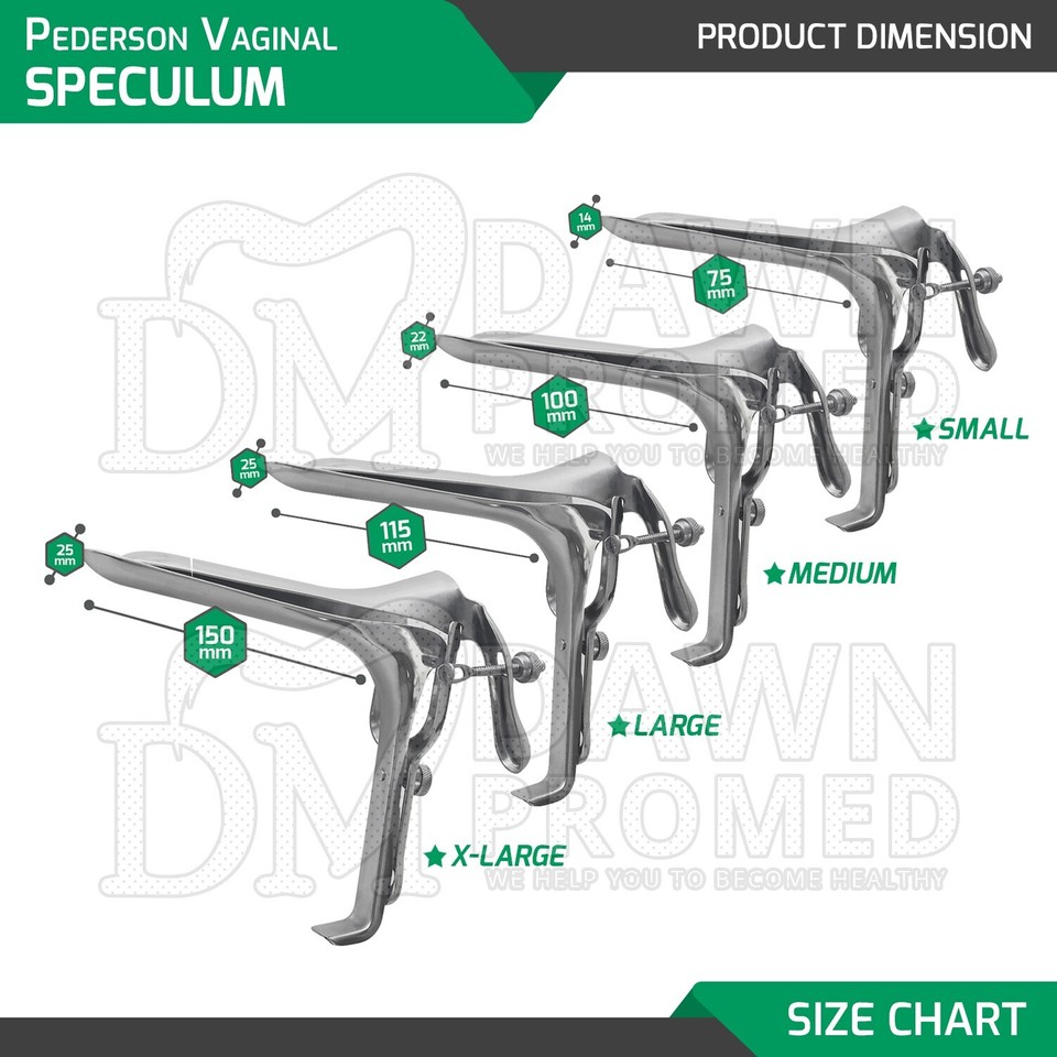 Pederson Vaginal Speculum 4Pcs Set OB/GYN Pelvic Exam Surgical Inst ...