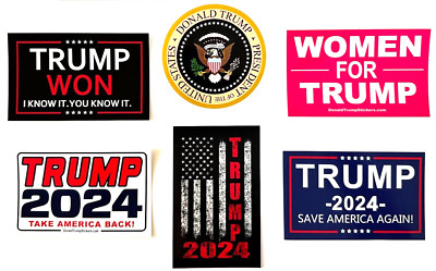 6 President Donald Trump ..Car / Truck Window... Sticker Decal 6 Pack ...