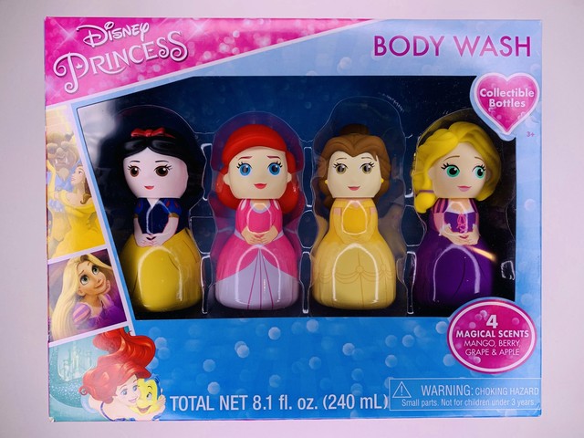 Disney Princess Bath Gift Set Body Wash Ariel Belle Cinderella Rapunzel ...