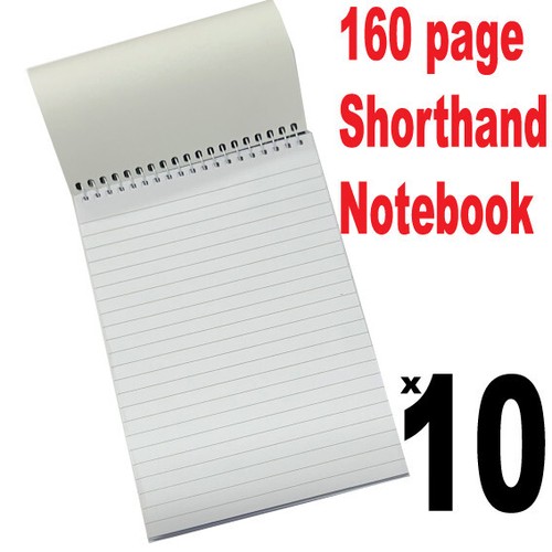 10 x 160 Page Premium Notepad Notebook Shorthand Pad Short Hand 8" x 5 ...