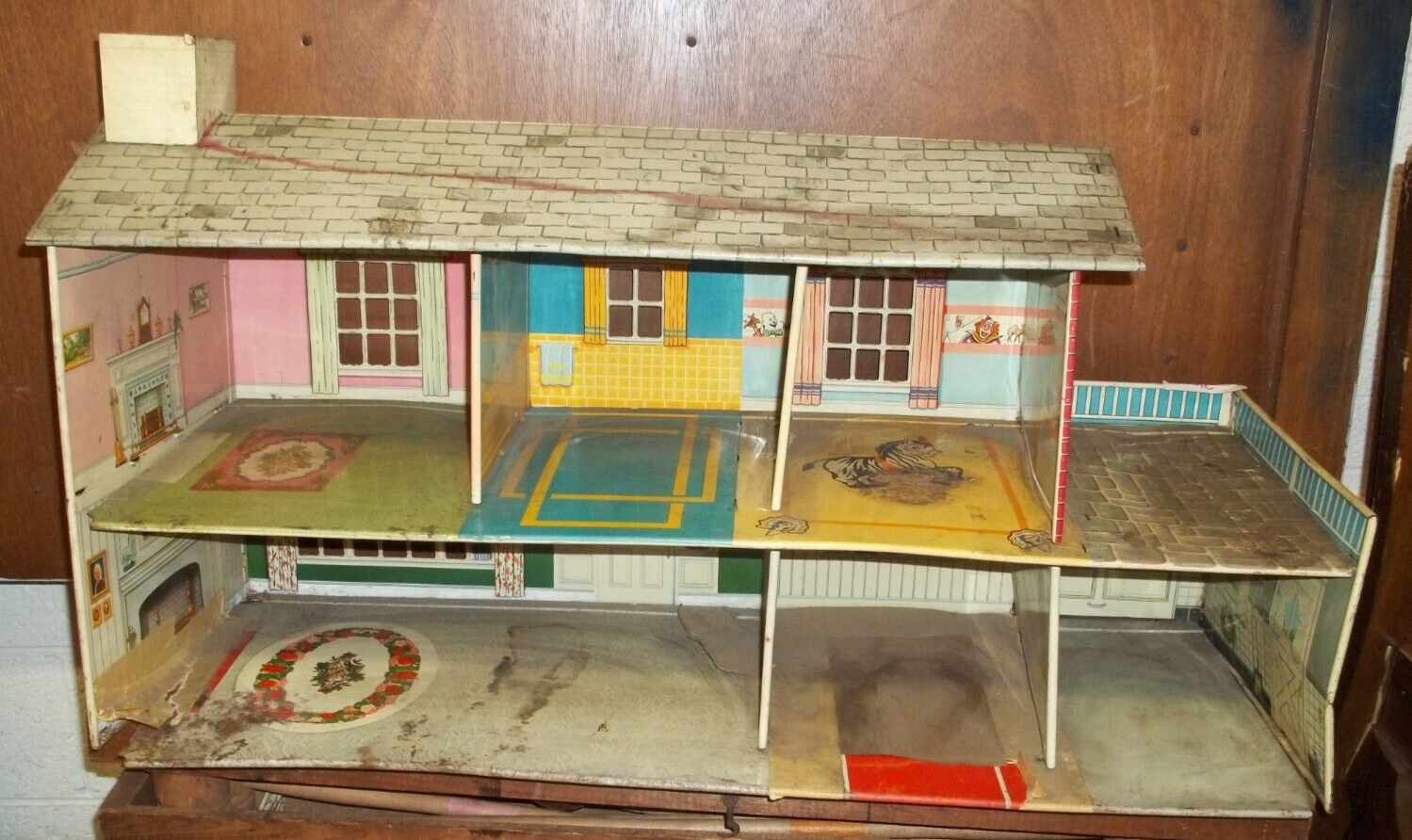 Vintage 1960s Marx Tin Litho Metal Doll House | eBay