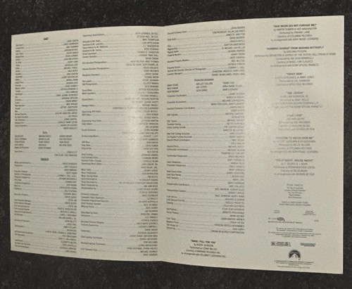 Rare JENNIFER 8 Screening Program ANDY GARCIA UMA THURMAN Film Crew ...