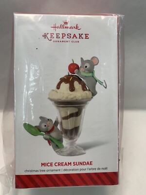 Hallmark Keepsake Ornament Club 2014 Member Exclusive Mice Cream Sundae ...