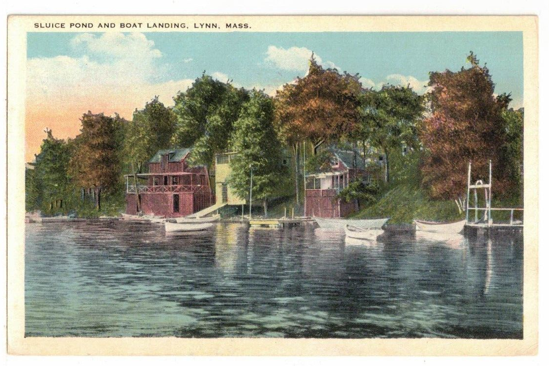 c1920 Postcard: Sluice Pond and Boat Landing - Lynn, Massachusetts | eBay