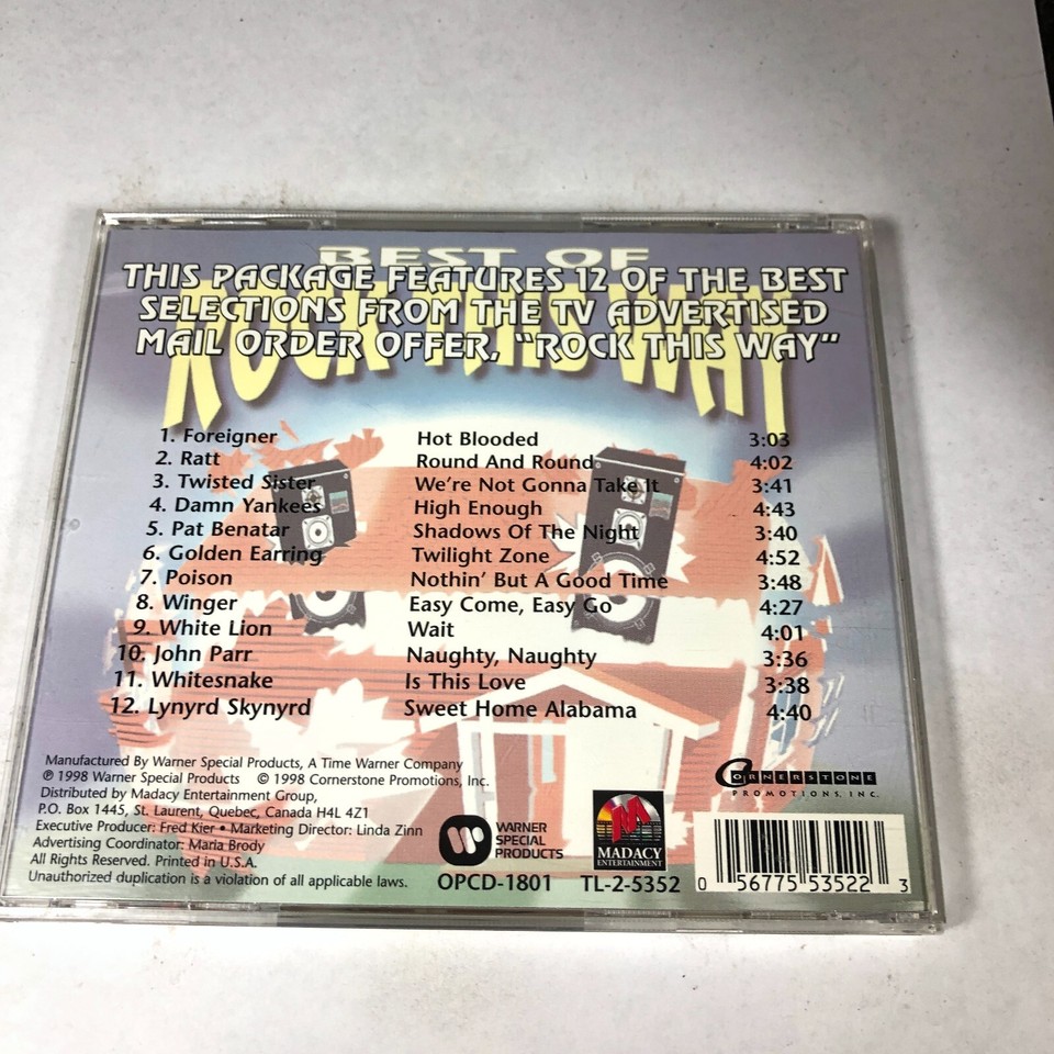 The Best of Rock This Way by Various Artists (CD, Jul-1998, Madacy ...