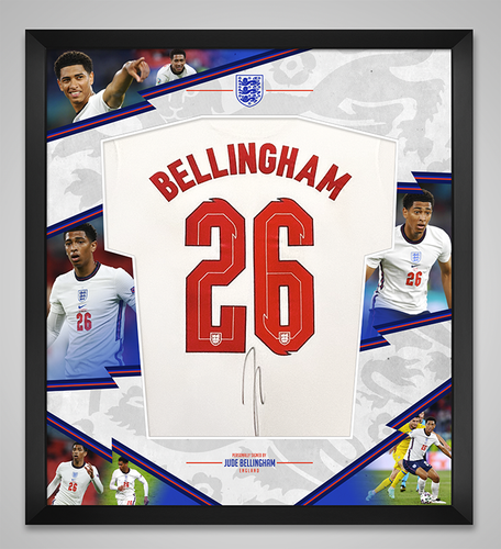 Jude Bellingham Signed & Framed England Shirt Real Madrid CF AFTAL COA ...