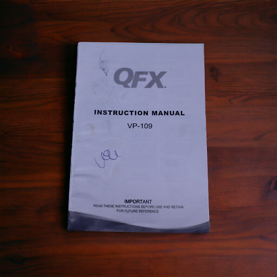 QFX VP-109 Digital Multimedia Player Instruction Manual | eBay