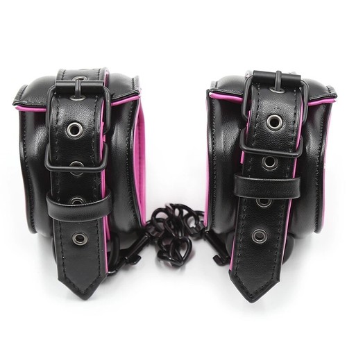 Couples Handcuffs Neck Collar Ankle Cuffs Set Open Leg Bar Restraint ...