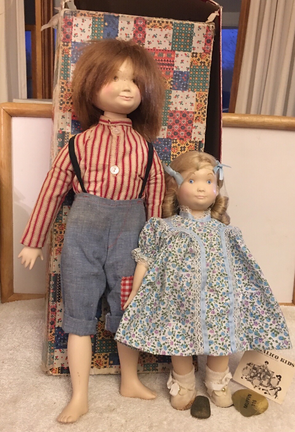 2 SUZANNE GIBSON KALICO KIDS TOBY AND MUFFIN IN BOX BOY AND GIRL DOLLS ...