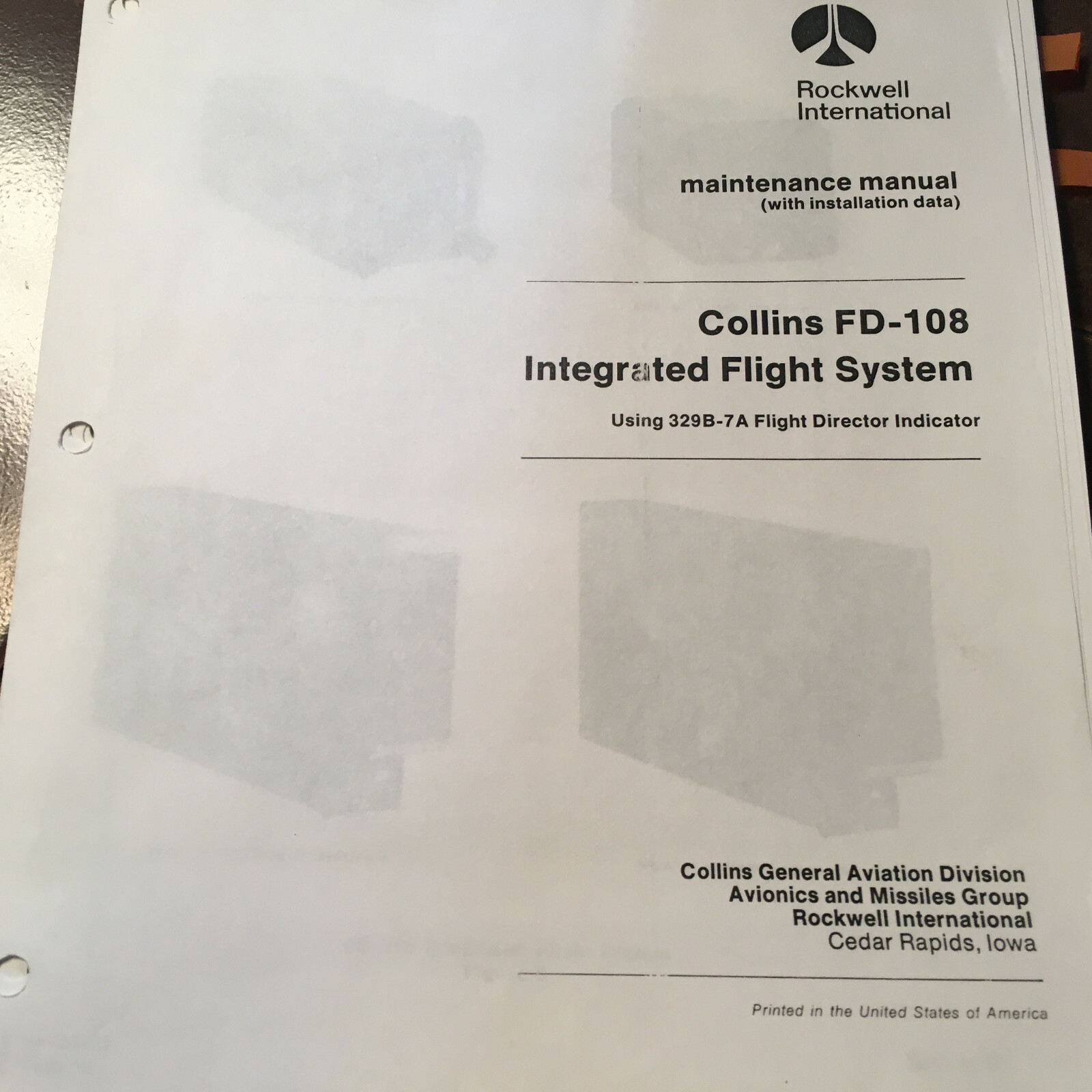 Collins FD-108 using 329B-7A Install and Ramp Maintenance Manual | eBay