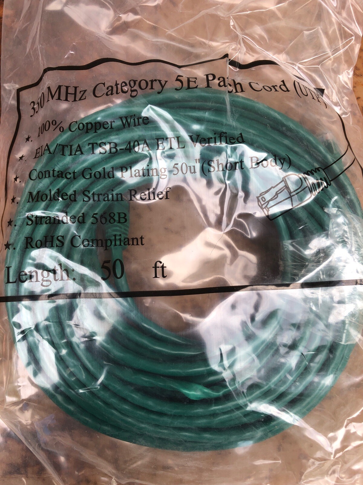Set Of 4 Cat5e 50 ft. Ethernet Cable NEW 873791003464| eBay