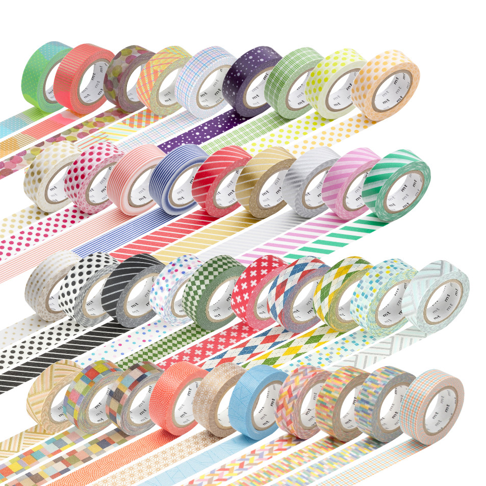 mt Patterns Washi Paper Masking Tape: 3/5 in. x 33 ft. (Stripe-Checked ...