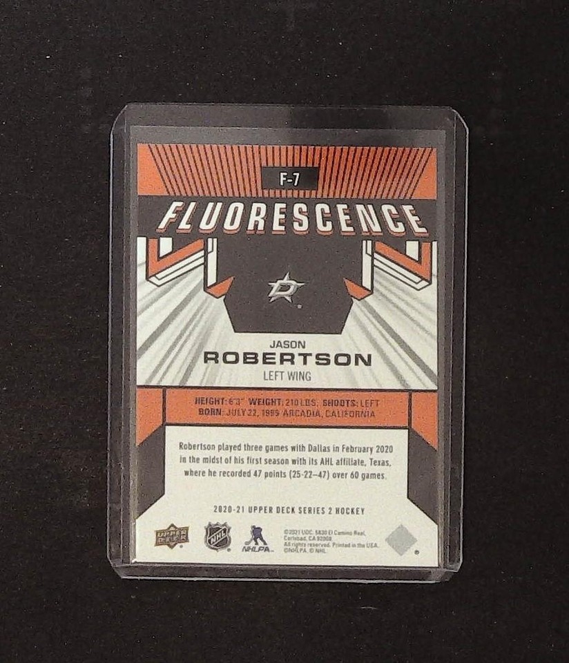 2020-21 Upper Deck Fluorescence Red #F7 Jason Robertson RC SL@BCK1 | eBay