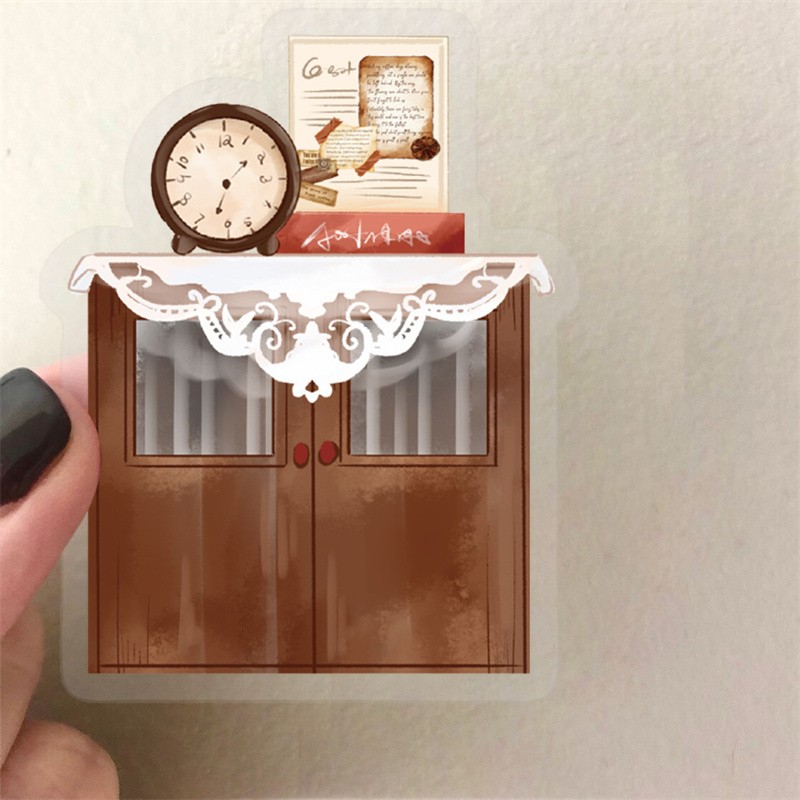 50Pcs Retro Cafe Cartoon Graffiti Stickers Phone Waterproof Transparent ...