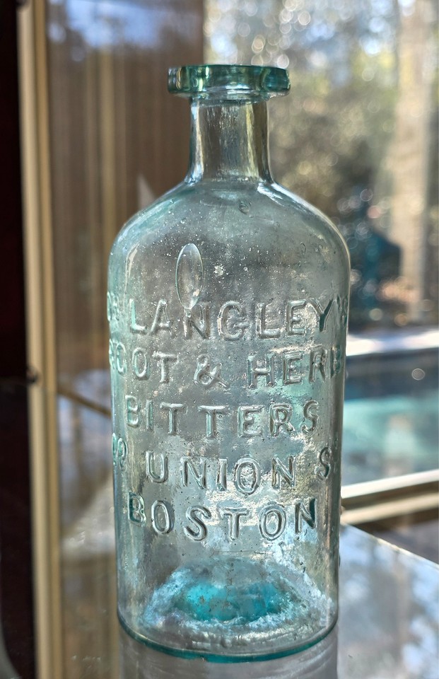 1860's Dr. Langley's Root & Herb Bitters Bottle Backward 99 Union St ...