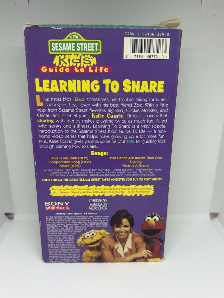Sesame Street - Kids Guide to Life: Learning to Share VHS Tape 1996 ...