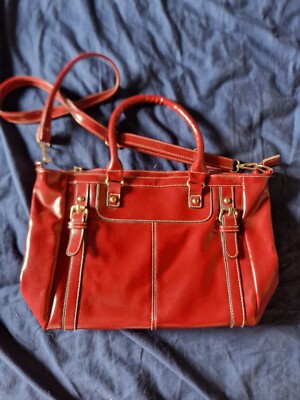 Nice bright red handbag with shoulder strap | eBay UK