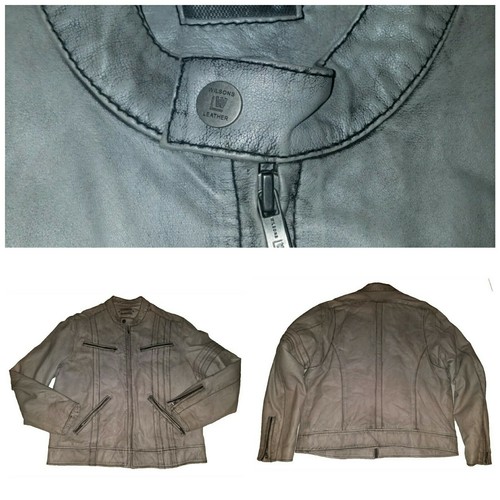 WILSON'S Cafe Racer Leather Motorcycle Jacket Vintage-Style Distressed ...