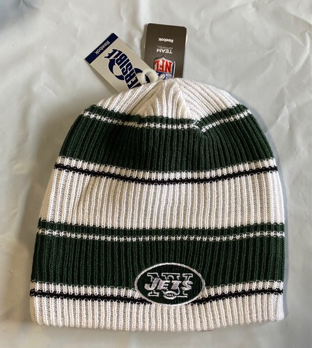 New York Jets Knit Beanie Winter Hat Toque Skull Cap Reebok Striped ...