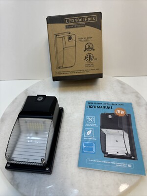7"x4"x3" Intertek LED Wall Pack! Dusk-to-Dawn Sensor! 18W Weatherproof ...