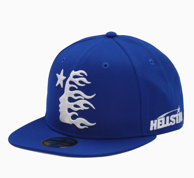 BRAND NEW HELLSTAR BASEBALL HAT FITTED BLUE/WHITE - HYPETREASURES FAST ...