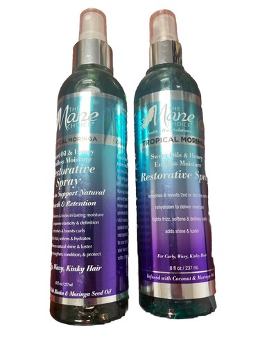 The Mane Choice Tropical Moringa Restorative Spray Curly Wavy Kinky 8oz ...