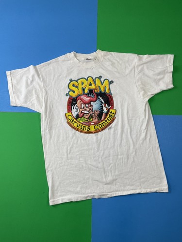Vintage 90s SPAM T-Shirt Carving contest Size XL USA made White 1992 ...