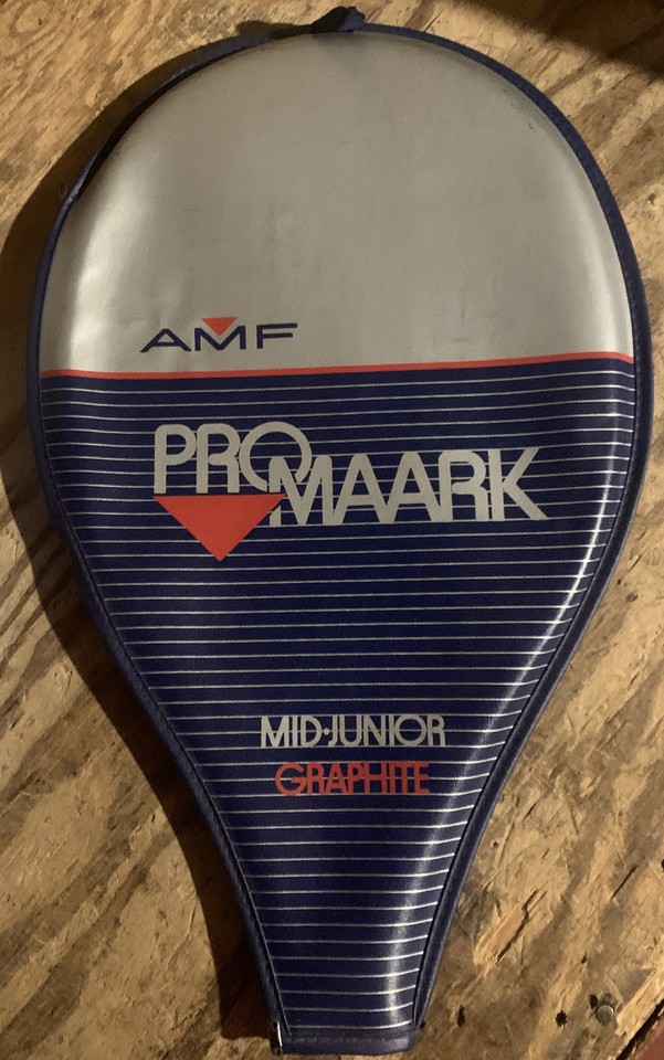 Vintage AMF Pro Maark Mid Junior Graphite Tennis Racket with Cover 4 1/ ...