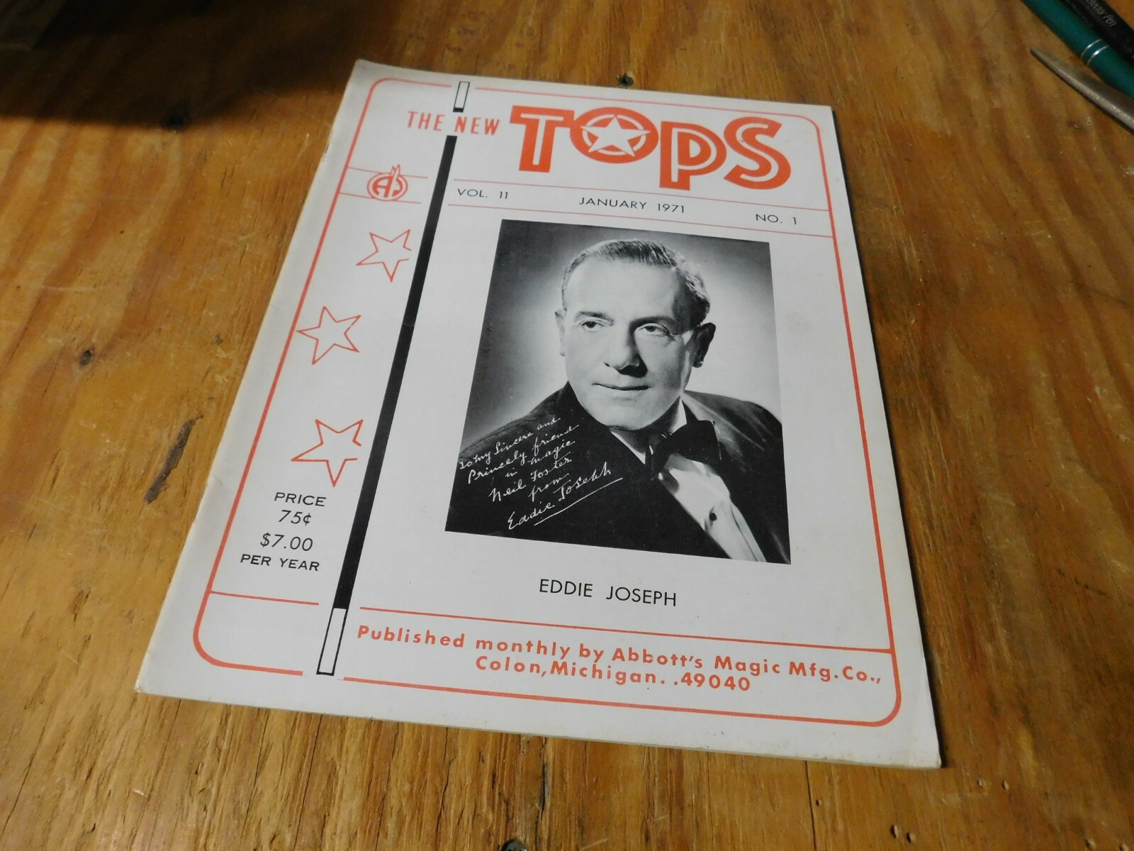 The New Tops Magic Magazine January 1971 Magician Eddie Joseph | eBay