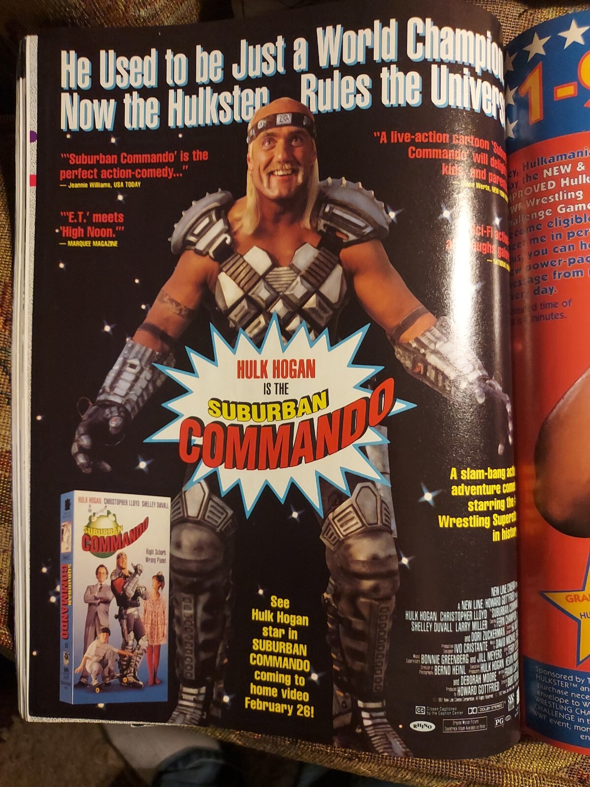 Hulk Hogan Suburban Commando Vintage Movie Magazine Print Ad VHS home ...