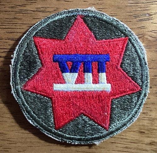 Original WW2 Embroidered Khaki Cut Edge VII Corps Shoulder Patch. No ...