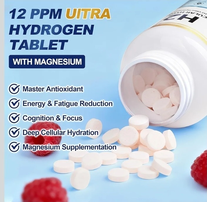 Molecular Hydrogen Tablets (12 PPM) - 120 Count High Potency H2 ...