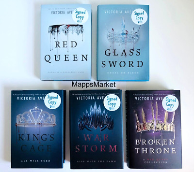 SIGNED Red Queen Series 1-5 by Victoria Aveyard 1st Edition HC ~ Hand ...