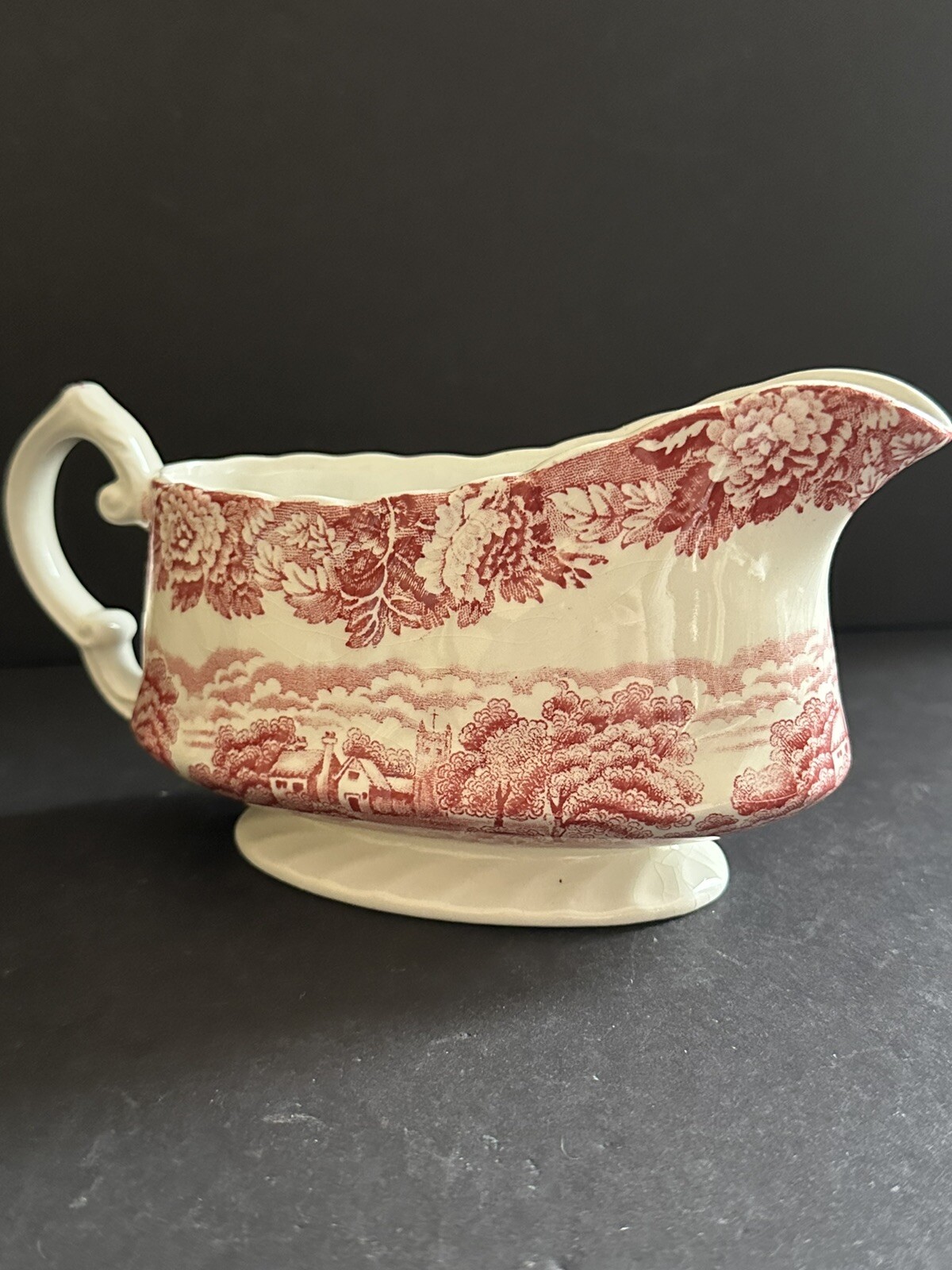 ENGLISH SCENERY PINK GRAVY BOAT ENOCH WOOD'S WARE ENGLAND SWIRL | eBay