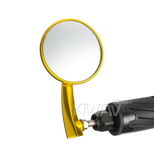 Bar end mirror LEFT x1PCE round yellow gold M5 for Triumph Speedmaster ...