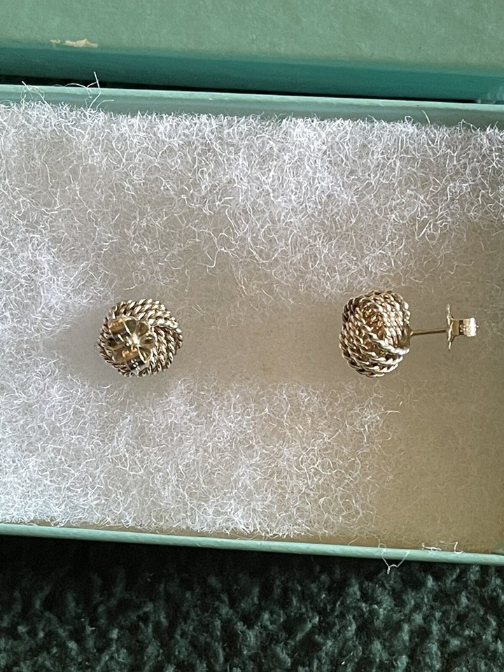 Tiffany Silver 925 Twist Knot Earrings in original box with pouch | eBay