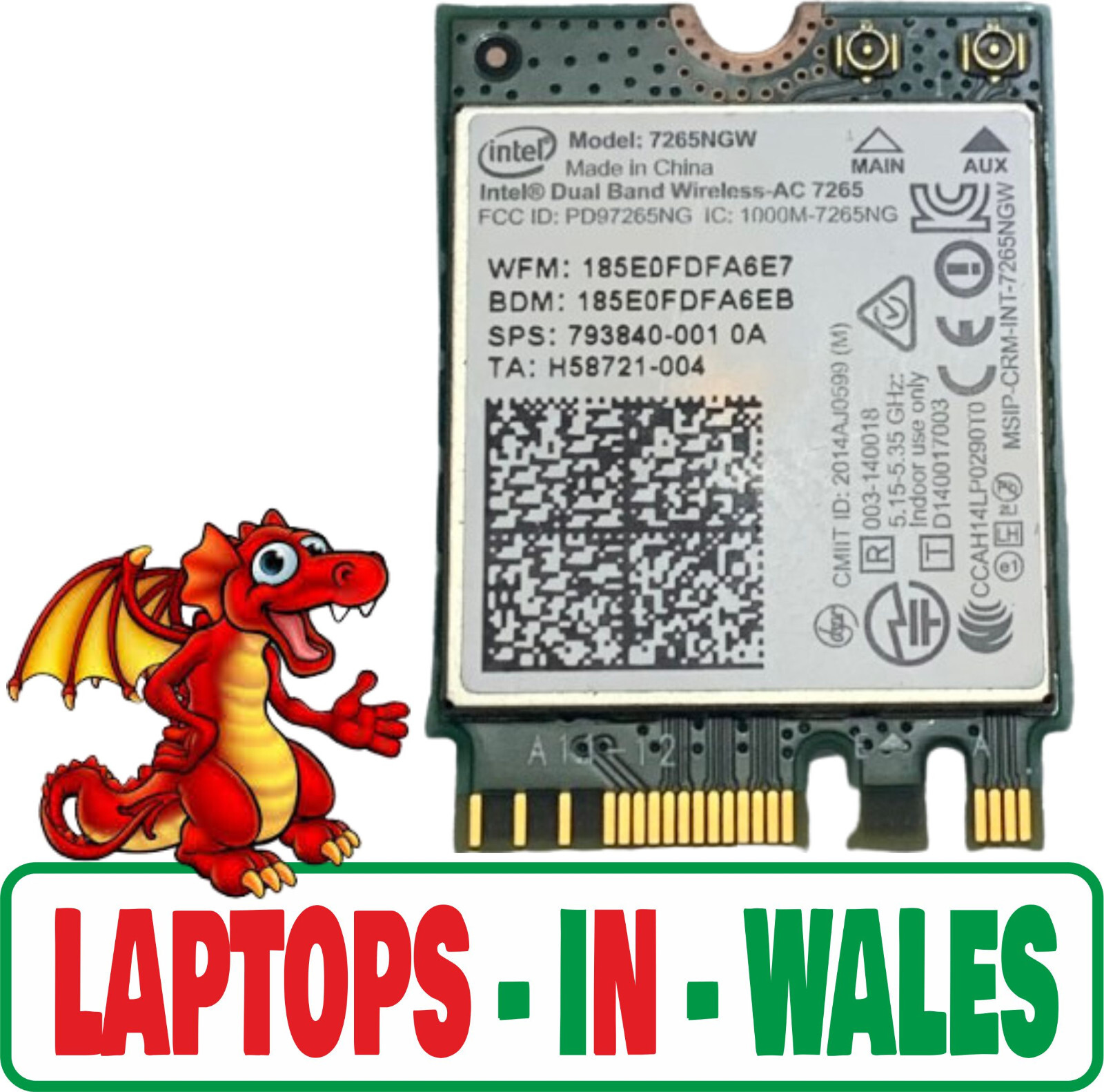 HP ENVY Notebook 13-D 793840-005 7265NGW Intel Dual Band Wireless AC ...