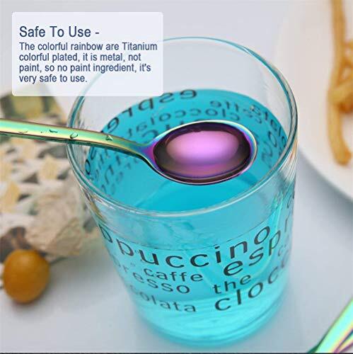 Long Handle Spoon 9.25inch Stainless Steel Iced Teaspoon Titanium ...