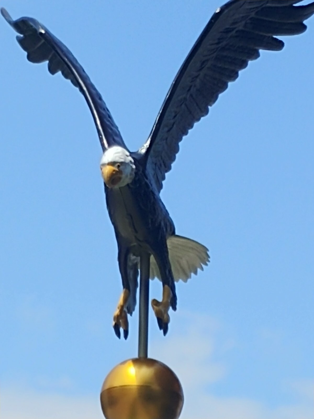 Flagpole Eagle Topper Decorative Natural Finial Globe Outdoor XX-Large ...