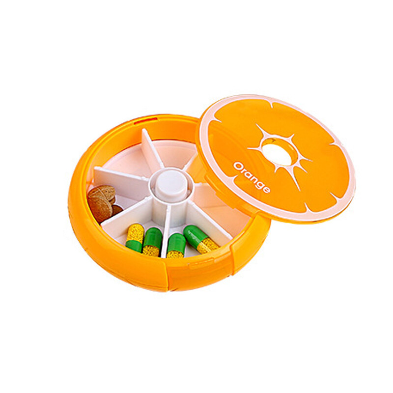 Round Weekly 7 Days Tablet Medicine Storage Pill Box Organizer ...