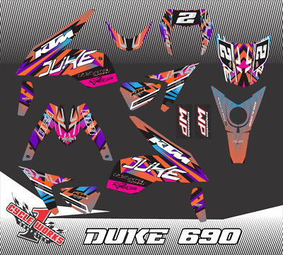 KTM 690 DUKE 2012 - 2021 Supermoto SEMI CUSTOM GRAPHICS KIT SUPER ...