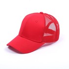 Horsetail baseball cap net cap cotton solid color flat flat cap back ...