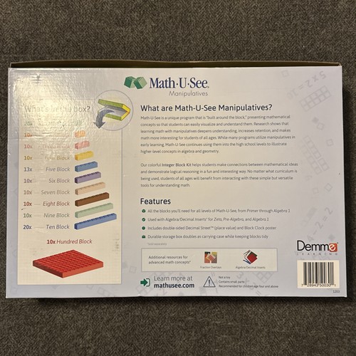 Math-U-See Manipulatives Integer Block Kit Educational | eBay