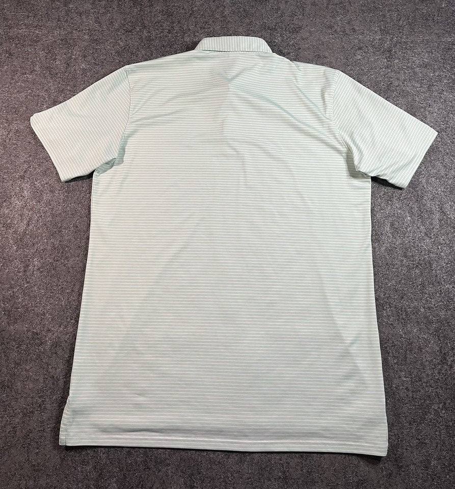 Holderness & Bourne Mens Medium Polo Shirt Green Stripe Performance Stretch Golf | eBay