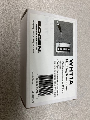 NEW Open Box Bogen Communications WMT-1A Line Input/Output Matching ...