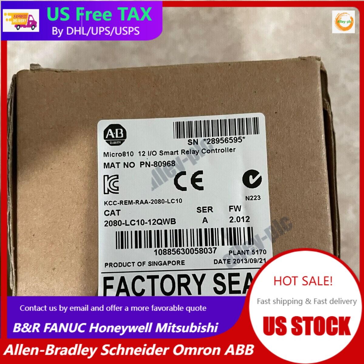 New Sealed Allen Bradley 2080-LC10-12QWB Micro810 12 I/O PLC Module US ...