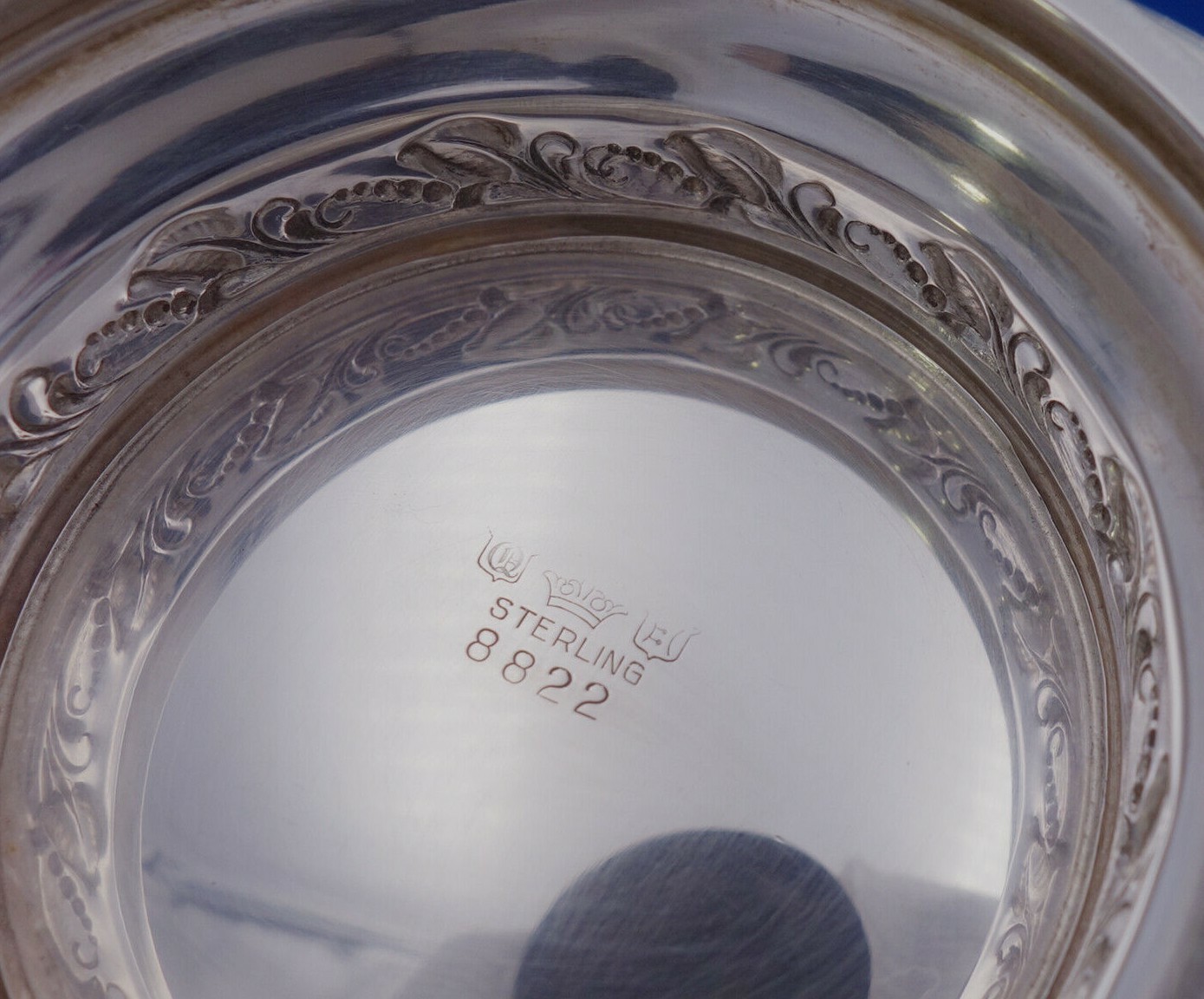 Quaker Silver Co Sterling Silver Compote w/ Leaf Beads Mid-Century ...